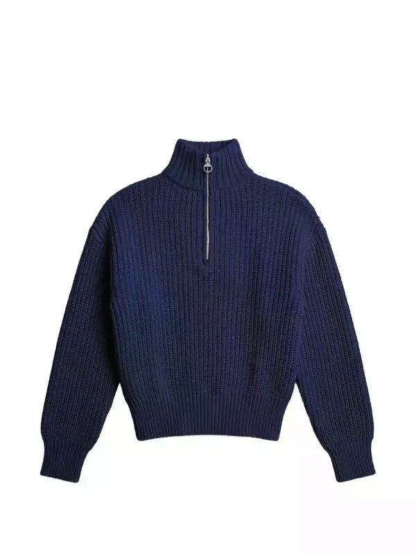 BRAM’S FRUIT Half-zip Ribbed Sweater