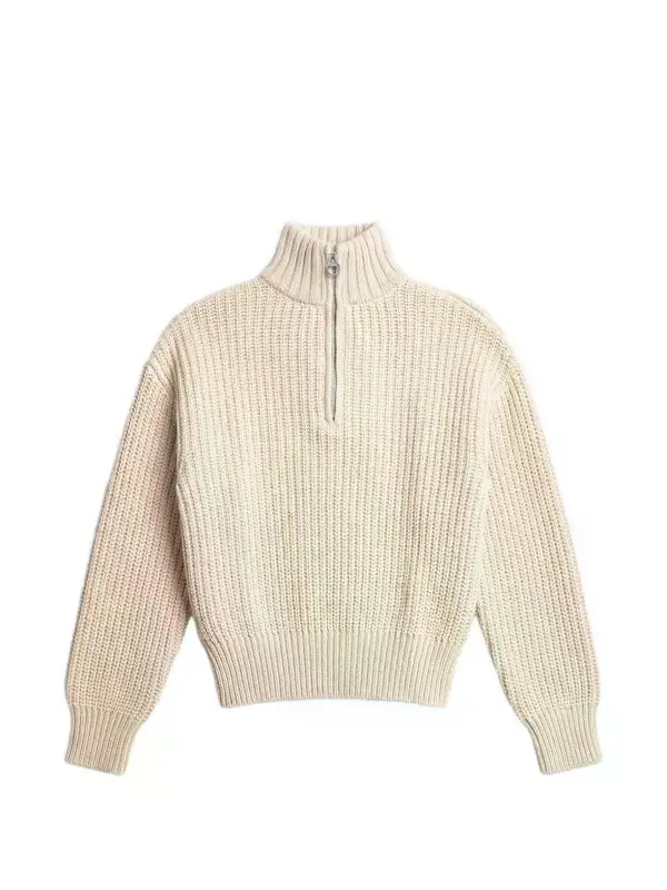 BRAM’S FRUIT Fisherman Logo-intarsia Quarter-zip Sweater