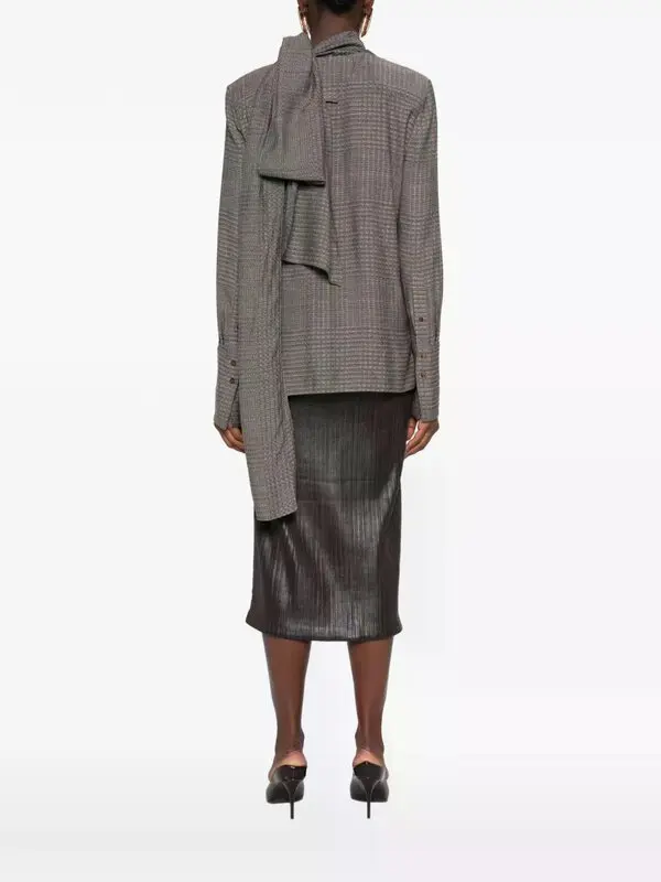 MUGLER Draped Prince Of Wales Check Shirt
