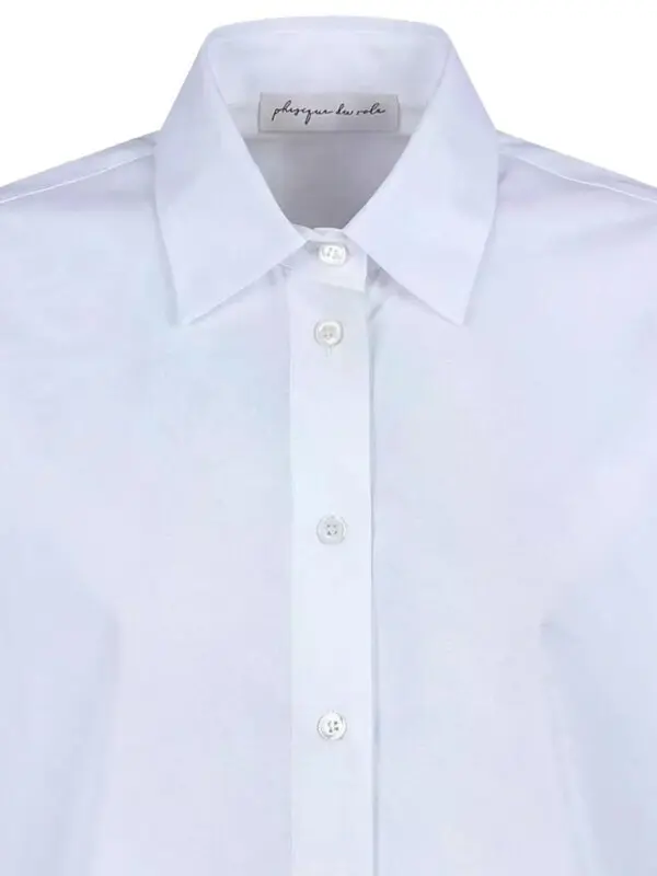 PDR PHISIQUE DU ROLE Drop-shoulder Curved-hem Shirt - White