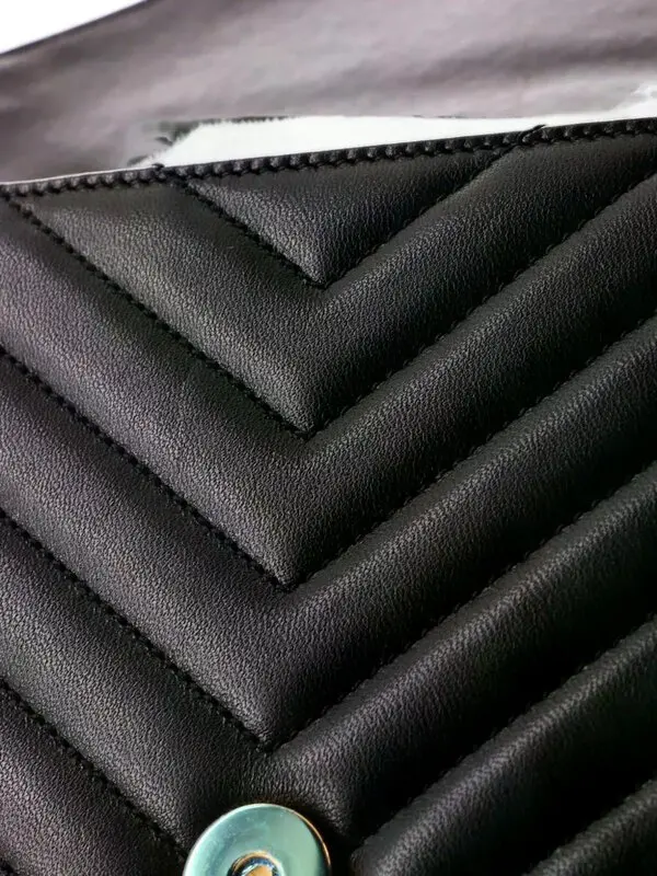 Saint Laurent Classic Monogram Envelope Satchel Matelasse Chevron Leather Medium Shoulder Bag