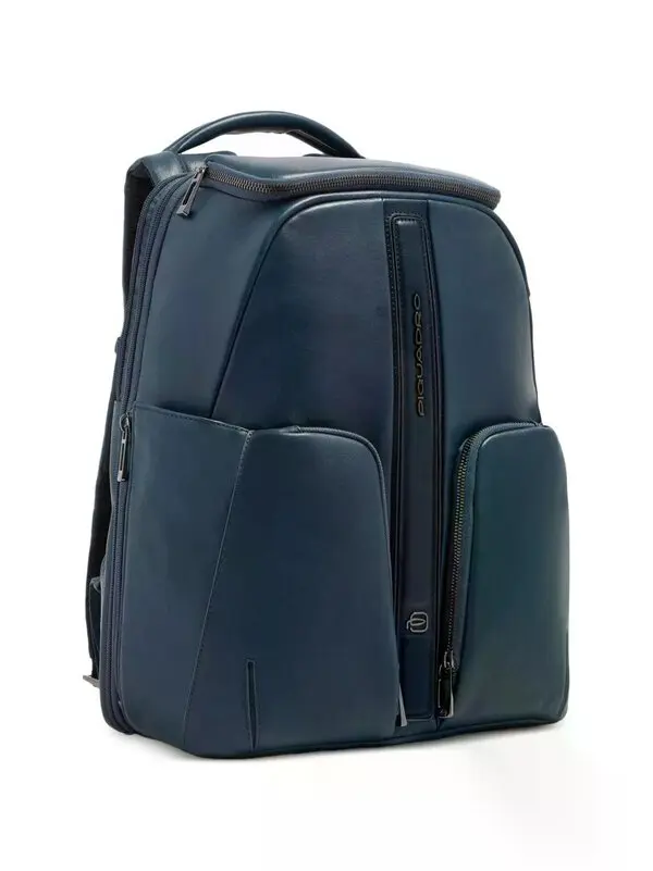 PIQUADRO Logo-plaque Leather Backpack