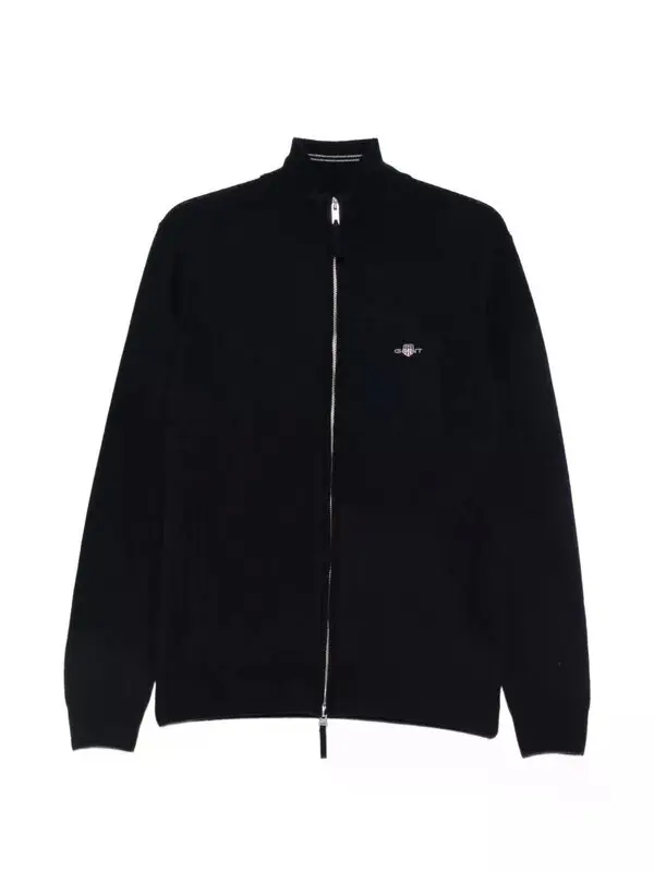 Gant Zip-up Lambswool Cardigan - Blue