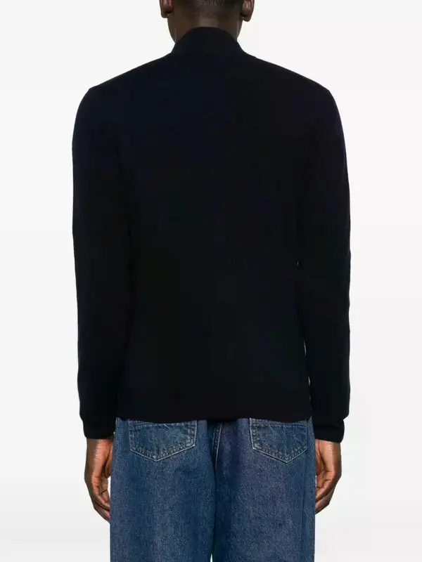 Gant Zip-up Lambswool Cardigan - Blue