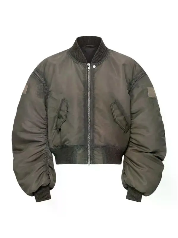 Rick Owens Secchia Flight Ruched-sleeve Bomber Jacket