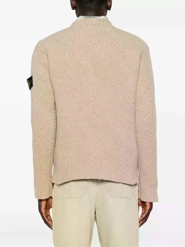 Stone Island Compass Patch Waffle-knit Sweater