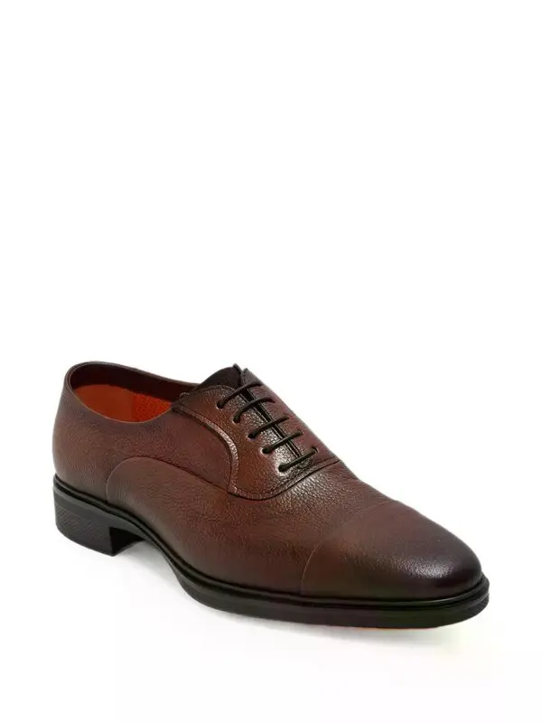 Santoni Grained Leather Cap-toe Derby Shoes
