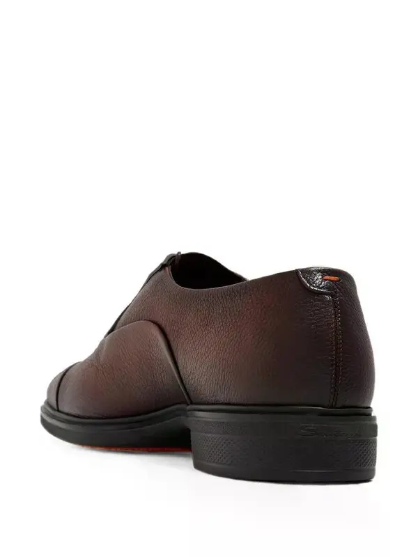 Santoni Grained Leather Cap-toe Derby Shoes