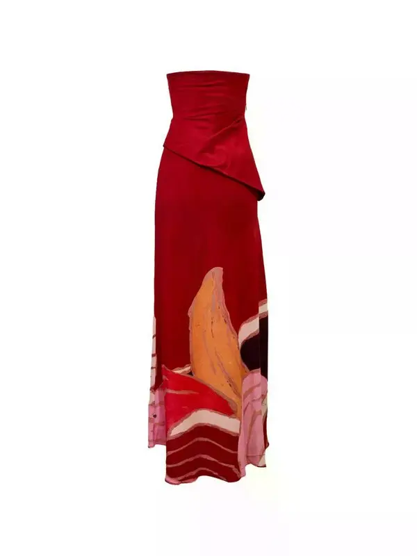 Acler Lingle Floral-print Strapless Maxi Dress