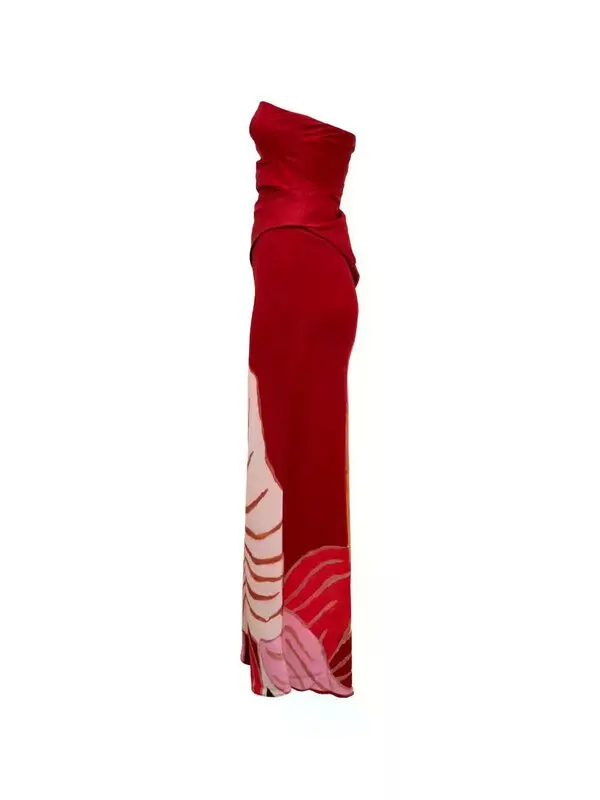 Acler Lingle Floral-print Strapless Maxi Dress