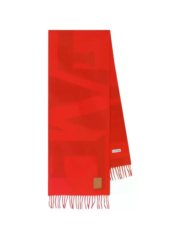 Loewe Anagram-patch Fringed Scarf