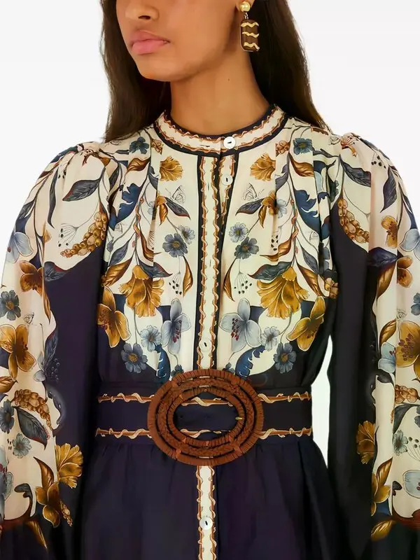 Farm Rio Floral-print Belted Mini Dress