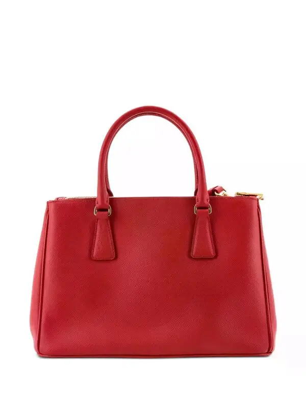 Prada Double Zip Lux Saffiano Leather Small Tote Bag