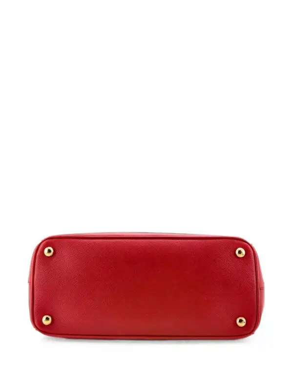Prada Double Zip Lux Saffiano Leather Small Tote Bag