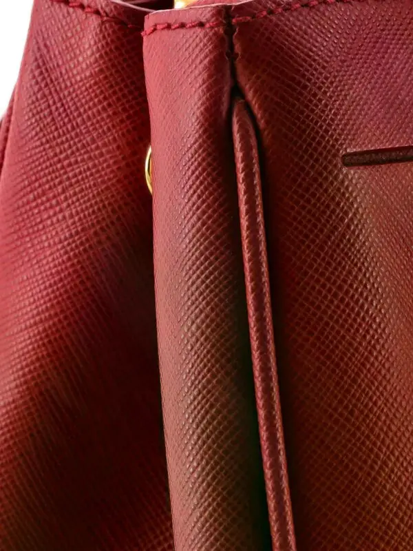 Prada Double Zip Lux Saffiano Leather Small Tote Bag