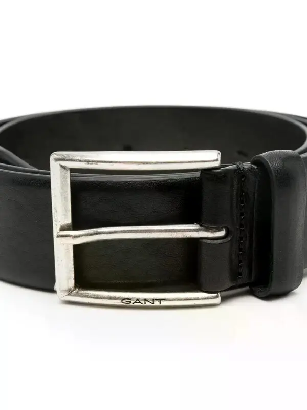 Gant Logo-engraved Buckle Belt - Black