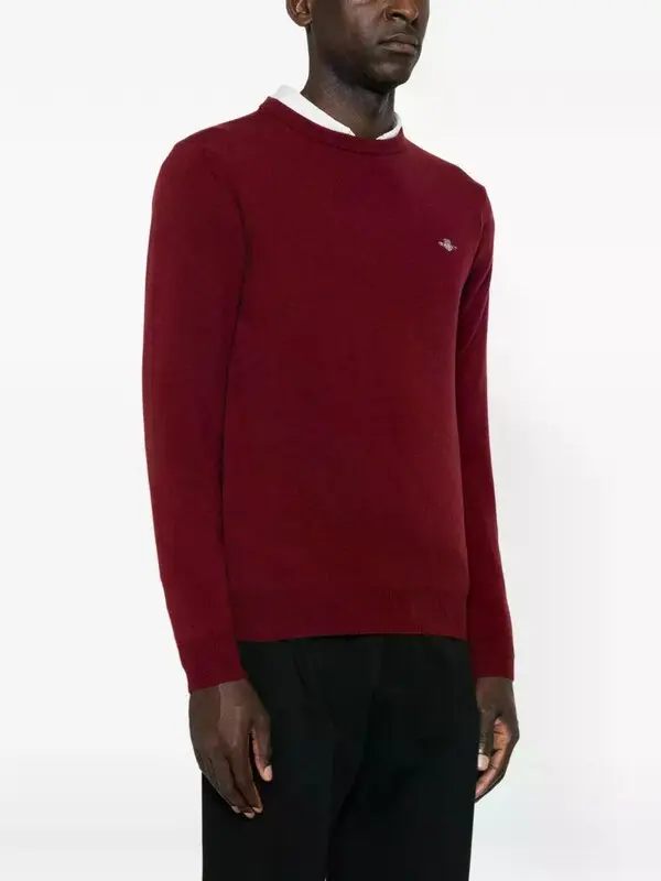 Gant Embroidered-logo Crew-neck Sweater