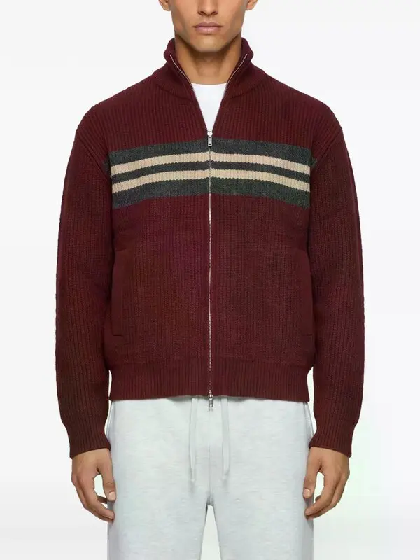 SONG FOR THE MUTE Striped Zip-up Cardigan