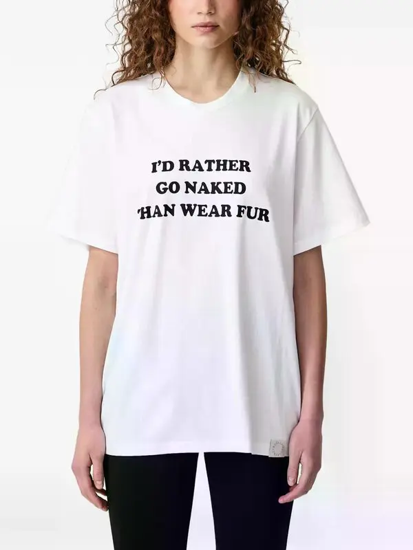 Stella McCartney Rather Go Naked' Slogan T-shirt