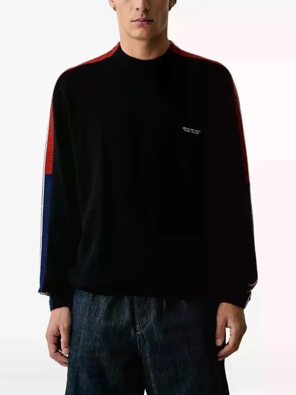 Armani Exchange Logo-embroidered Side-stripe Sweater
