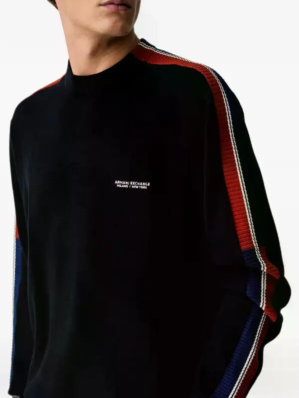 Armani Exchange Logo-embroidered Side-stripe Sweater