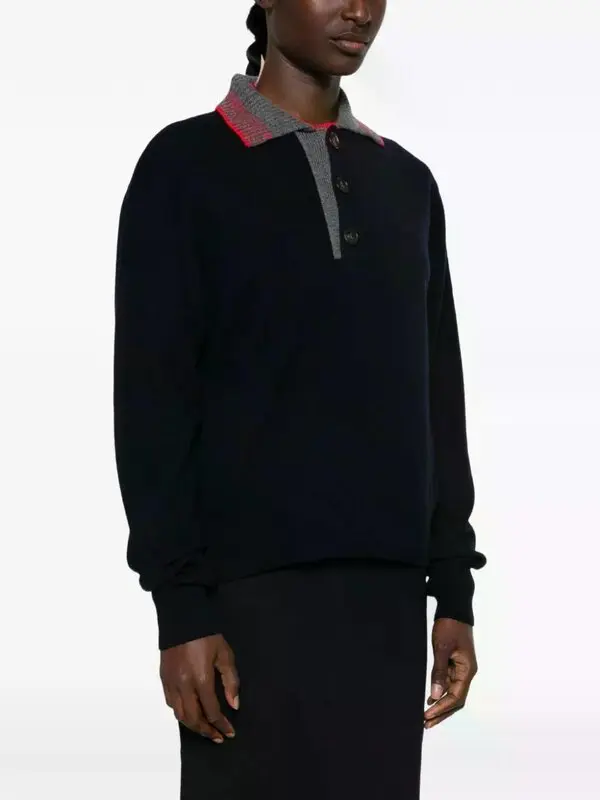 N°21 Contrast-collar Button-up Top
