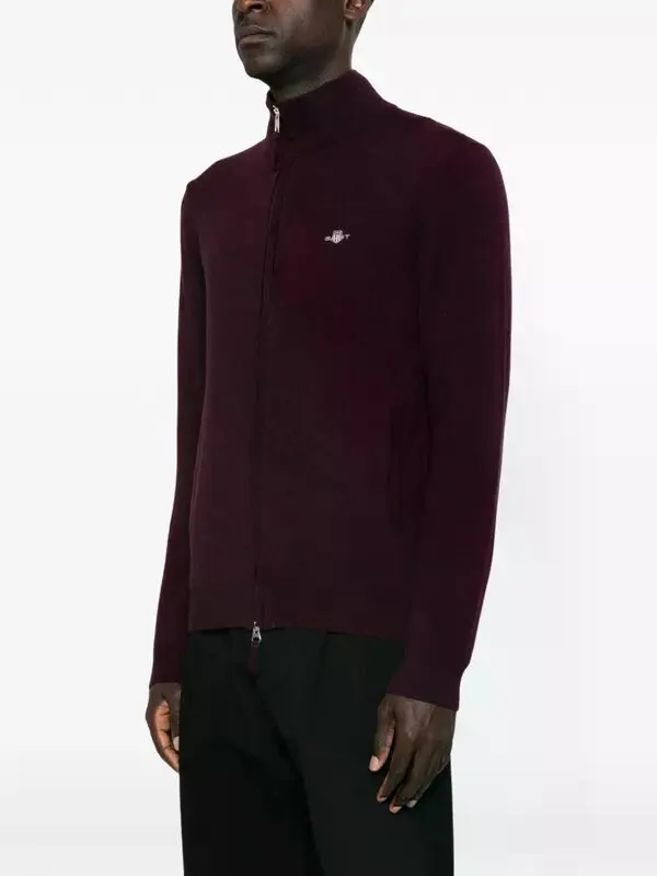Gant Zip-up Wool Cardigan - Red
