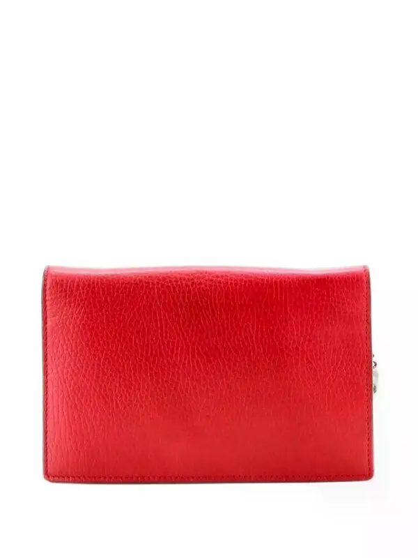 Gucci Interlocking Wallet On Chain Leather Crossbody Bag - Red