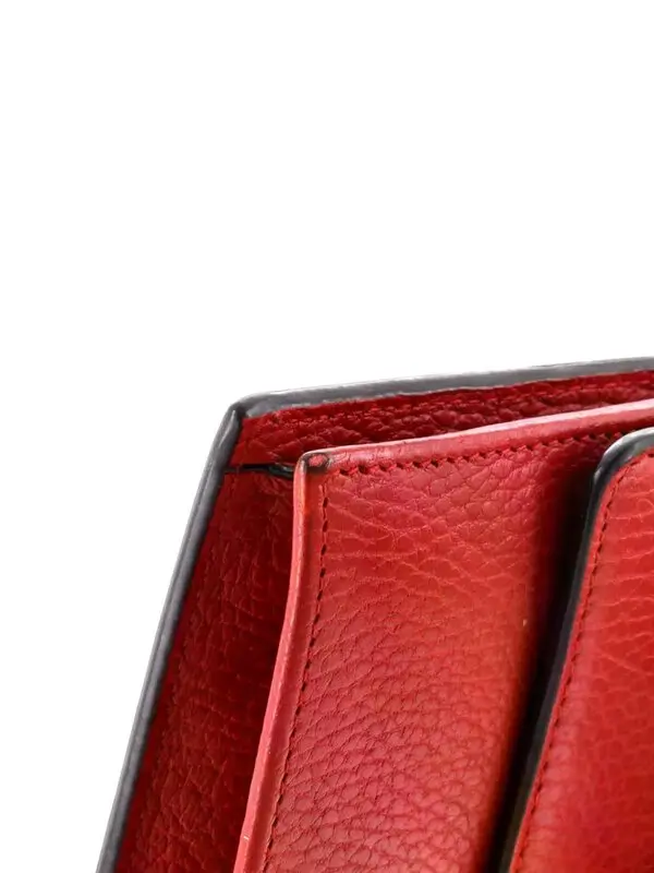 Gucci Interlocking Wallet On Chain Leather Crossbody Bag - Red