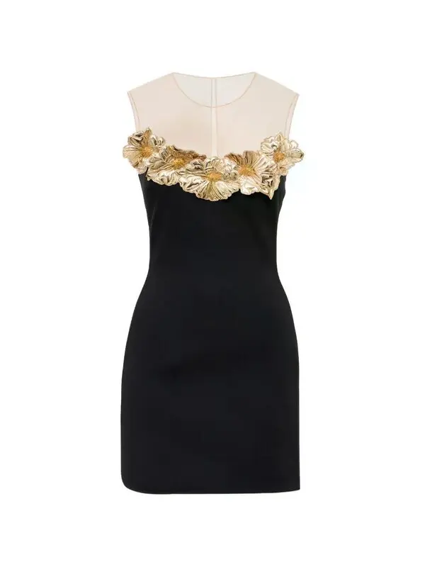 David Koma 3d Flower Tulle Mini Dress