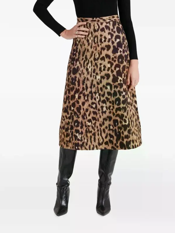 TEMPERLEY LONDON Amara Leopard-print Midi Skirt