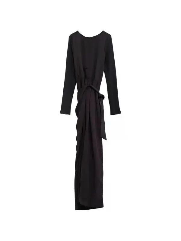 Our Legacy Ribbed-knit Tie-waist Maxi Dress - Black