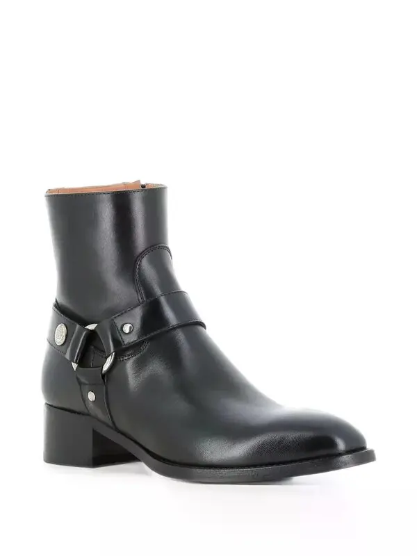 ALBERTO FASCIANI Harness Leather Ankle Boots