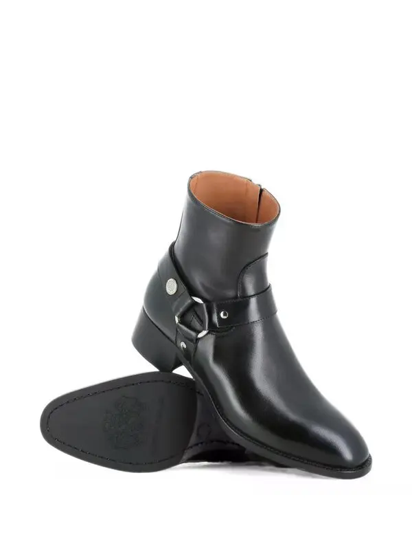 ALBERTO FASCIANI Harness Leather Ankle Boots