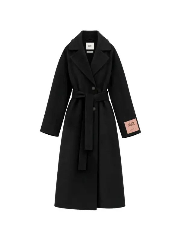 SOLOTRE Belted Notch-lapel Coat
