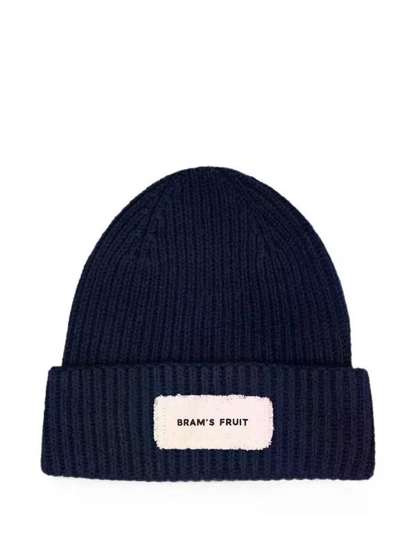 BRAM’S FRUIT Logo-patch Ribbed-knit Beanie Hat