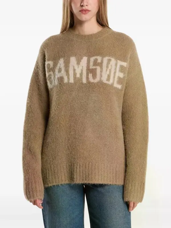 Samsøe Samsøe Sajeanne Samsoe Logo-intarsia Knitted Sweater - Neutrals