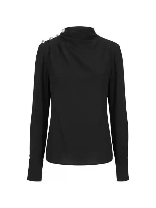 Patrizia Pepe Button-embellished Draped Blouse