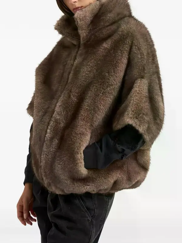 VALENTINI Faux-fur Short-sleeve Jacket