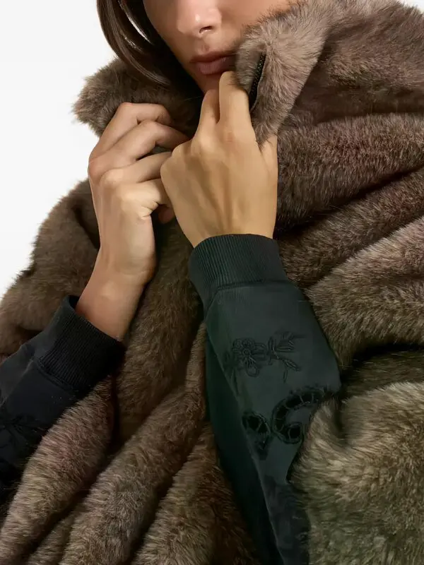 VALENTINI Faux-fur Short-sleeve Jacket