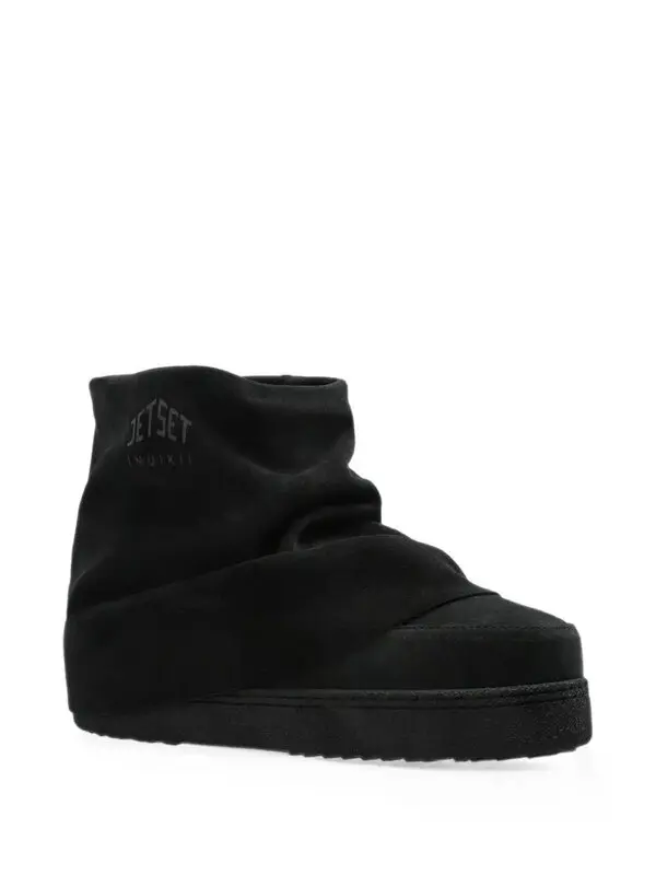 Inuikii X Jetset Drape Low Suede Snow Boots - Black