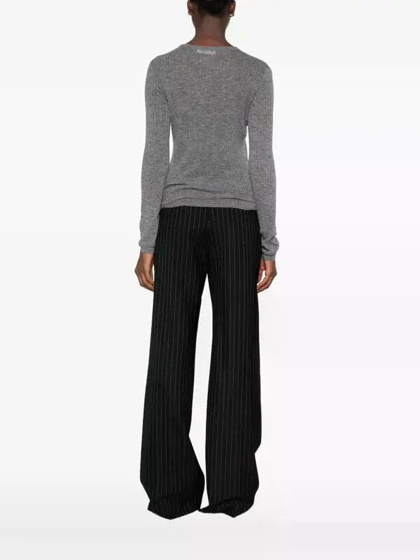 ELEH Ribbed-knit Sequin-embellished Sweater