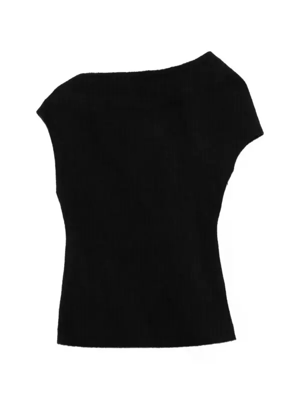 TOTEME One-shoulder Ribbed Vest - Black