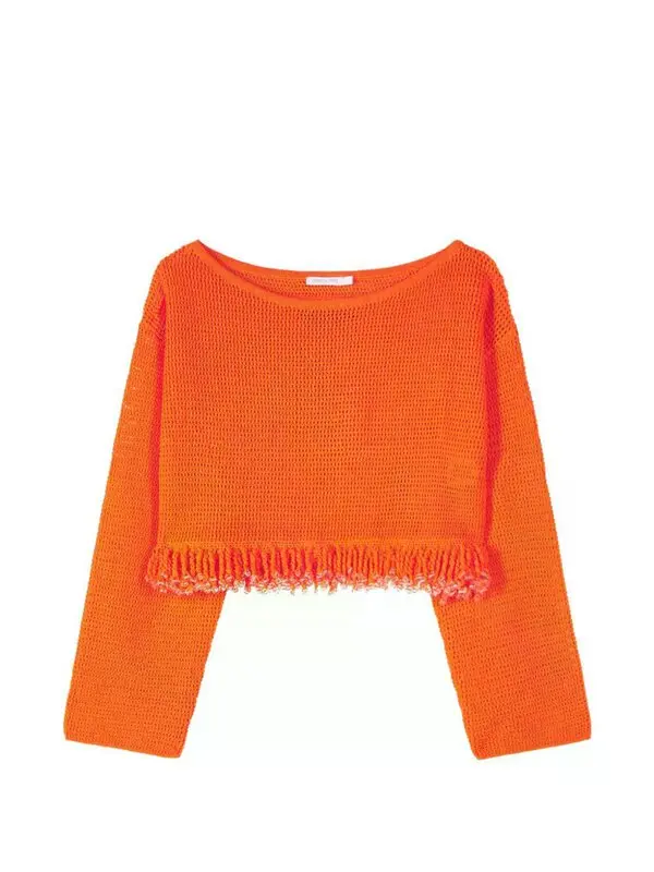 Patrizia Pepe Bead-embellished Cropped Sweater