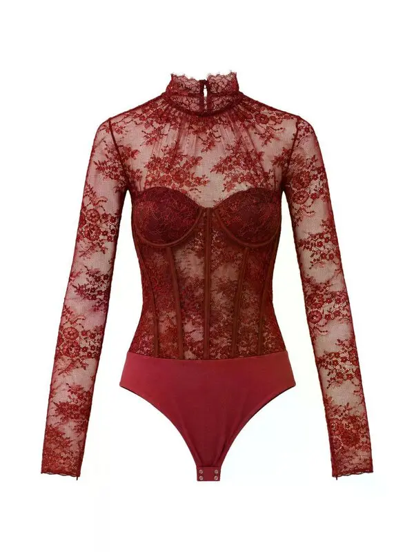 Retrofete Valentina Lace-panelled Bodysuit
