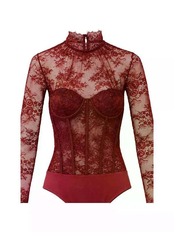 Retrofete Valentina Lace-panelled Bodysuit