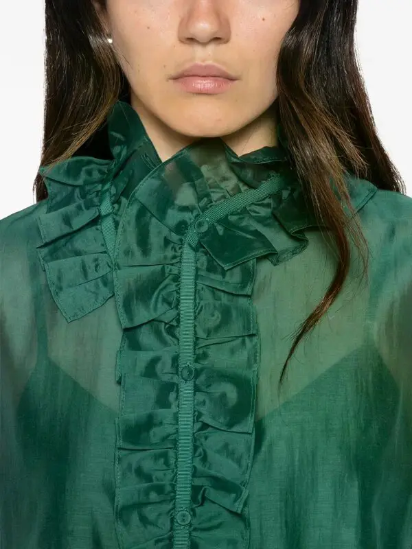 TWINSET Ruffled Semi-sheer Blouse