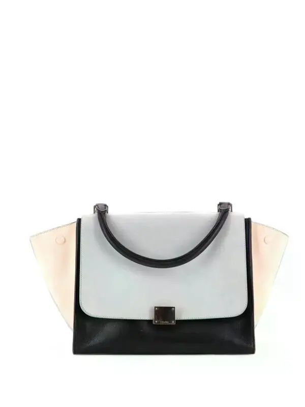 Celine Tricolor Trapeze Bag Leather Medium Satchel