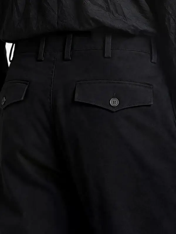 Yohji Yamamoto Pleated-front Croppedwool Trousers