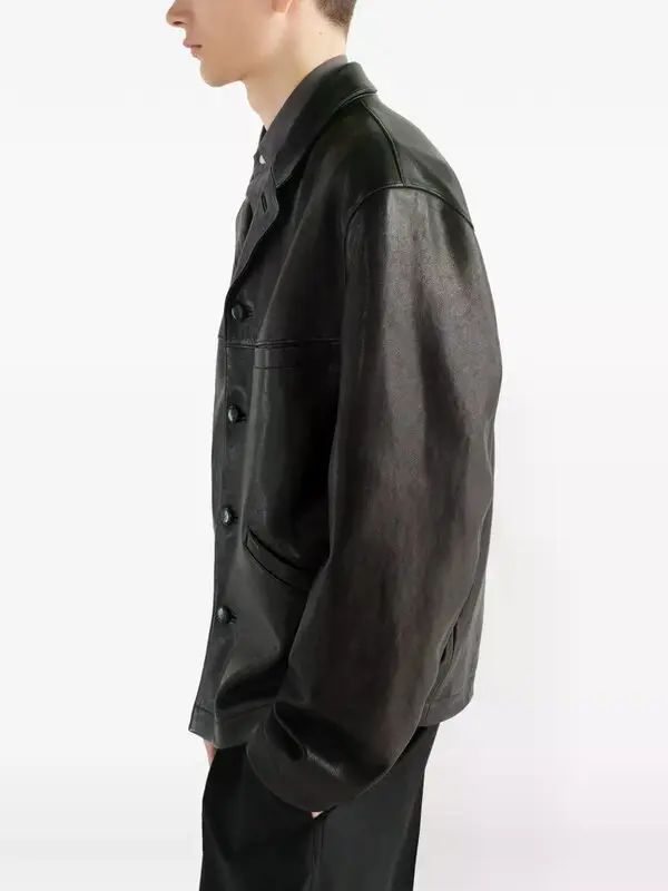 LEMAIRE Single-breasted Jacket In Grained Lambskin